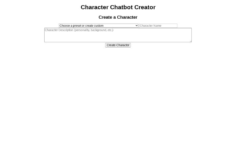 Character Chatbot Creator ― Perchance Generator