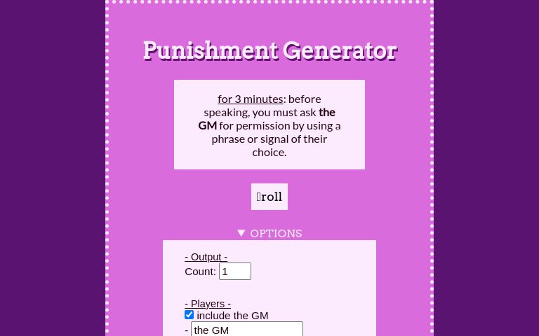 Punishment Generator
