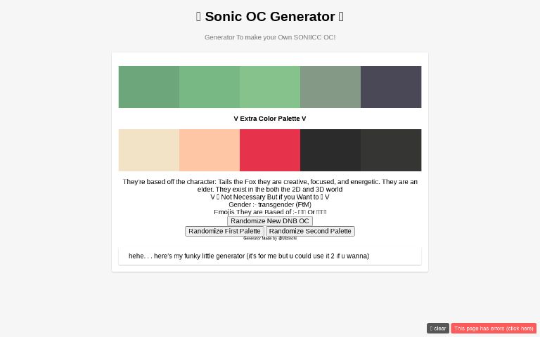 🔥 Sonic OC Generator 🗣️