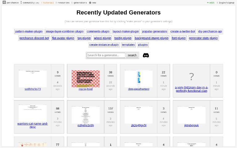 Recently Updated Generators
