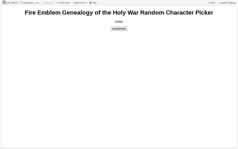 Fire Emblem Genealogy of the Holy War Random Character Picker ― Perchance Generator