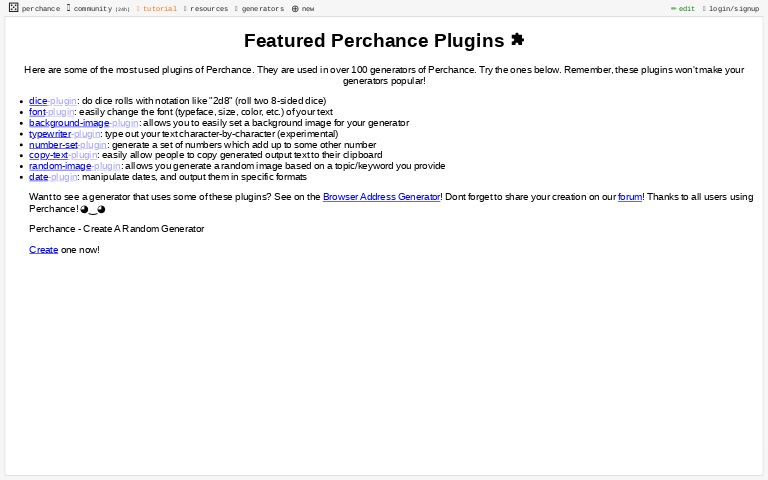 Featured Perchance Plugins ― Perchance Generator