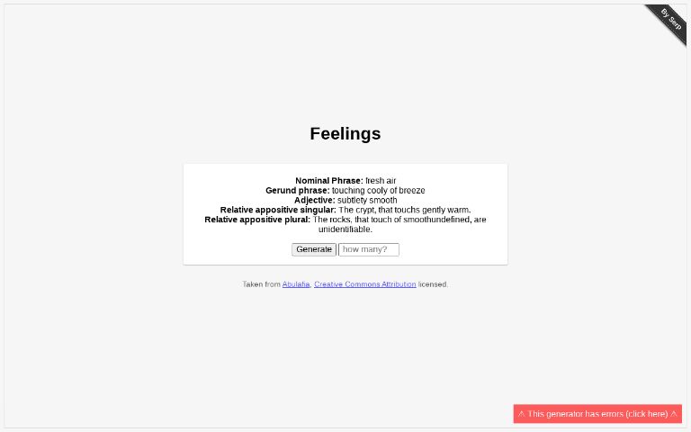 Feelings ― Perchance Generator