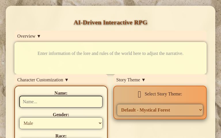 AI-Driven Interactive RPG ― Perchance Generator