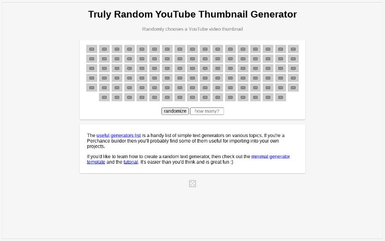 Truly Random YouTube Thumbnail Generator