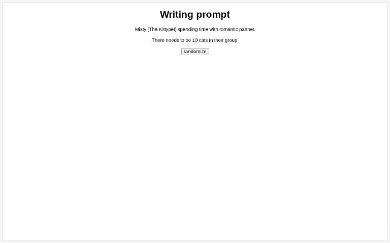 Writing prompt ― Perchance Generator