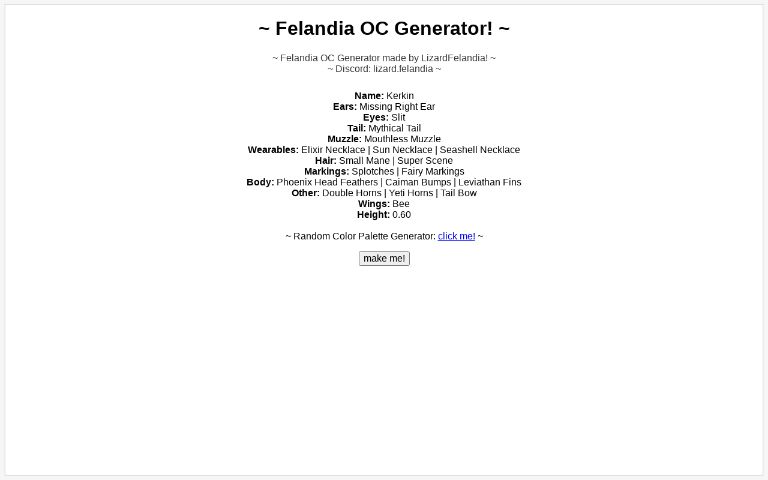 Felandia OC Generator!