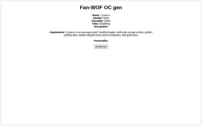Fan-WOF OC gen