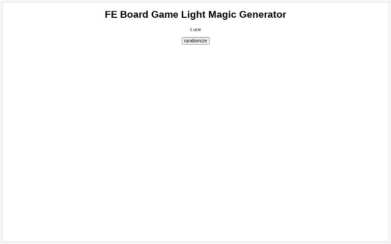 FE Board Game Light Magic Generator