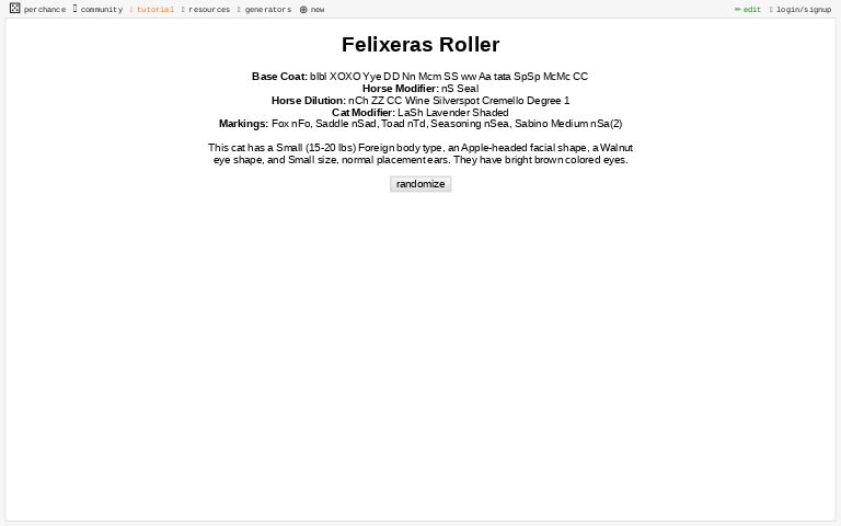 Felixeras Roller ― Perchance Generator