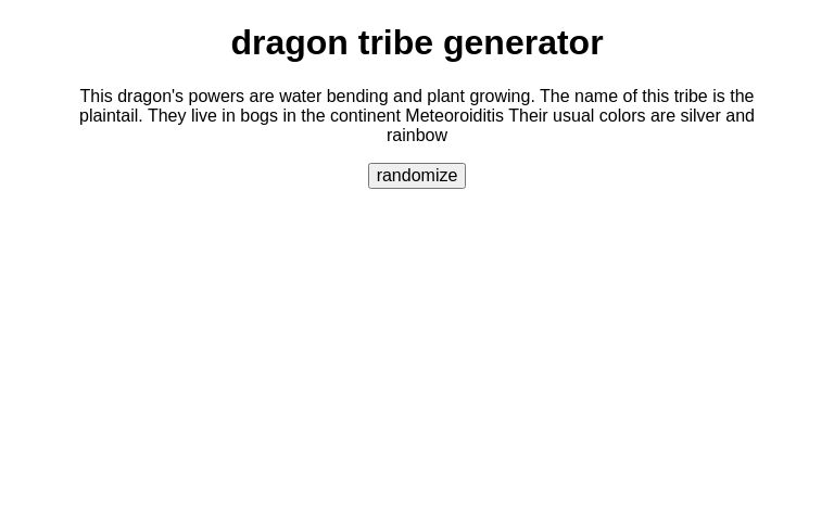 dragon tribe generator