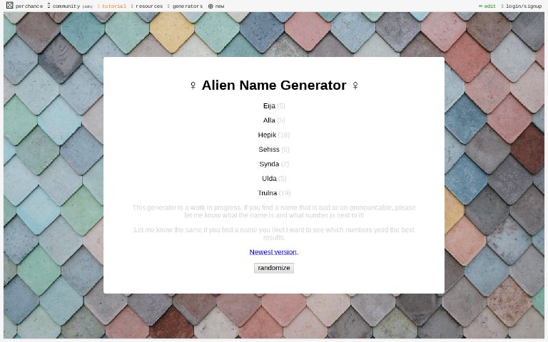 ♀ Alien Name Generator ♀