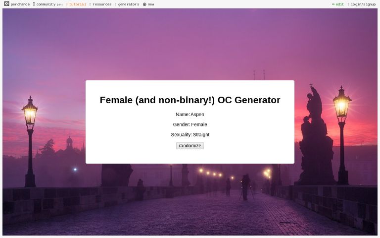 Female (and non-binary!) OC Generator