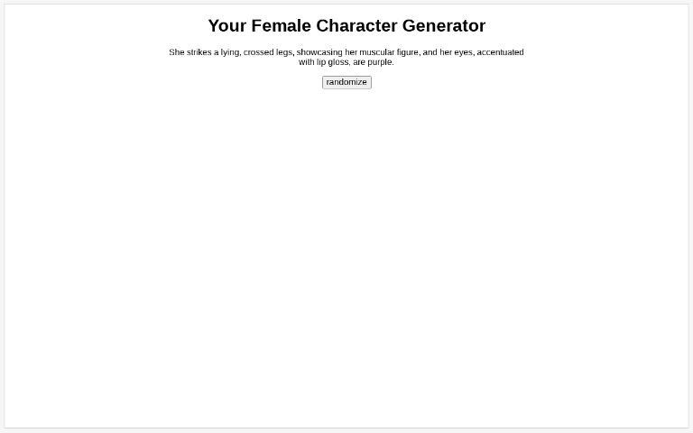 Your Female Character Generator