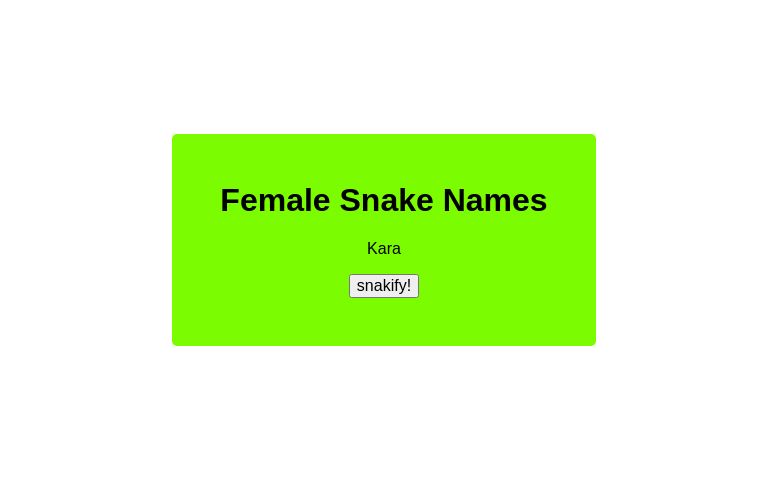 Female Snake Names ― Perchance Generator