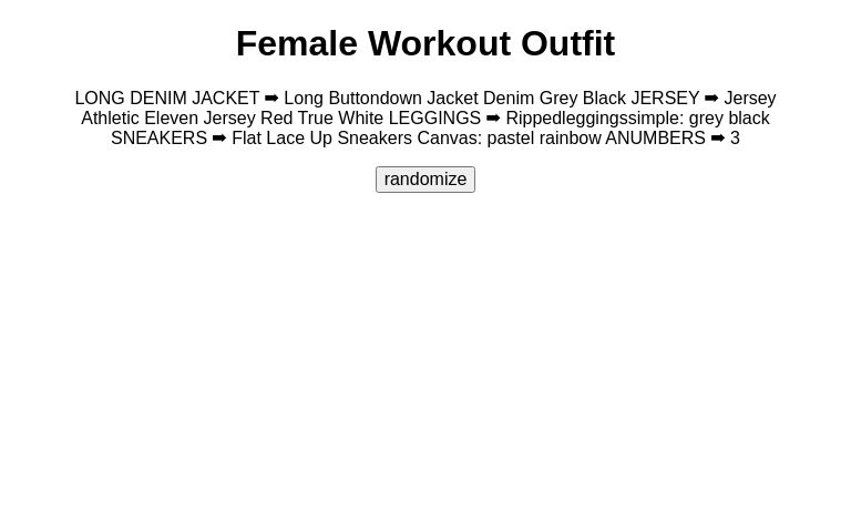 Female Workout Outfit ― Perchance Generator