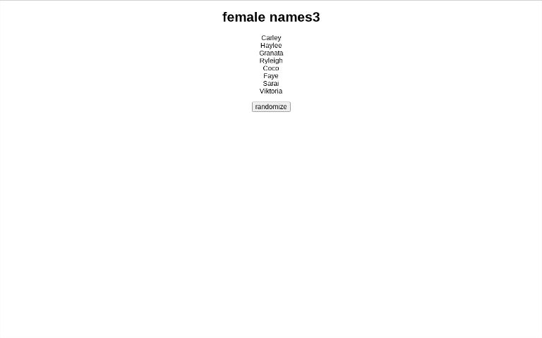 female names3 ― Perchance Generator