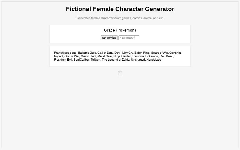 Fictional Female Character Generator