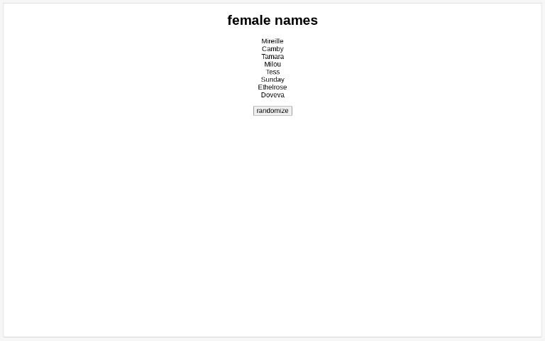 female names ― Perchance Generator