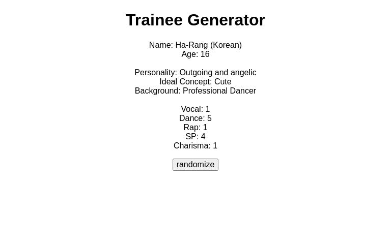 Trainee Generator