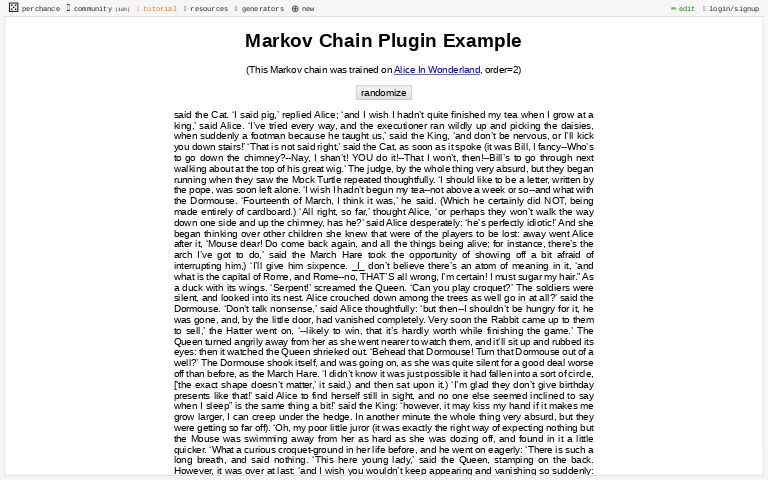 Markov Chain Plugin Example
