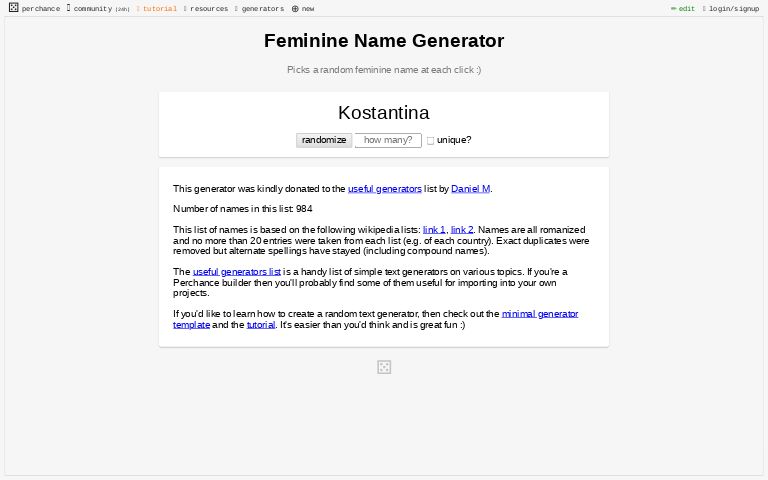 Feminine Name Generator