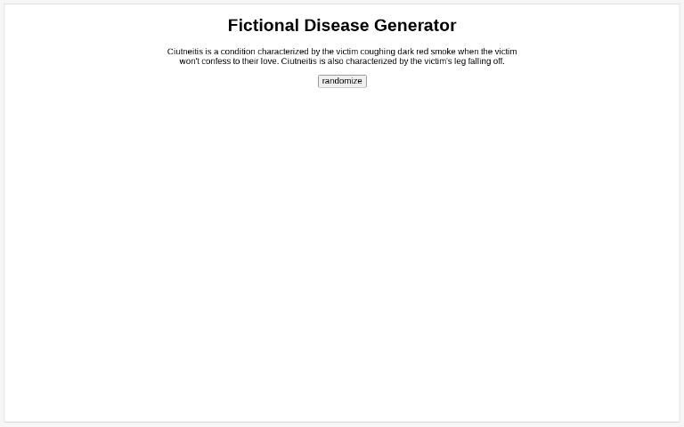 Fictional Disease Generator