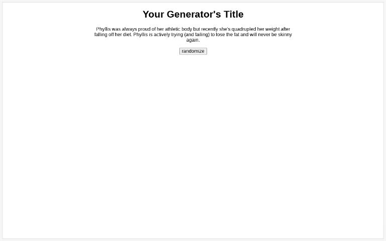 Femweightgain ― Perchance Generator