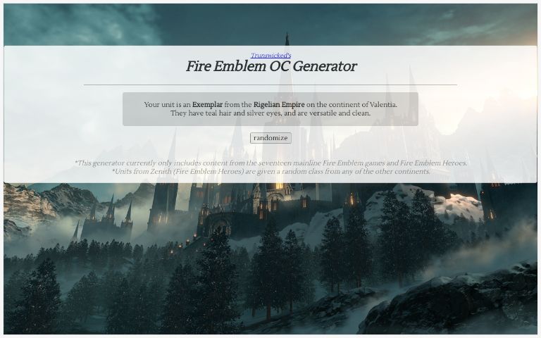 Fire Emblem OC Generator