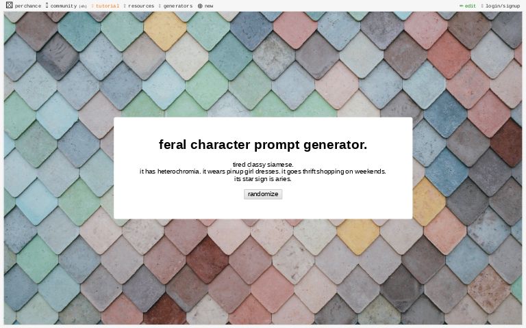 feral character prompt generator.