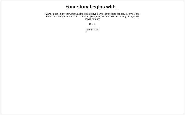 Your story begins with... ― Perchance Generator