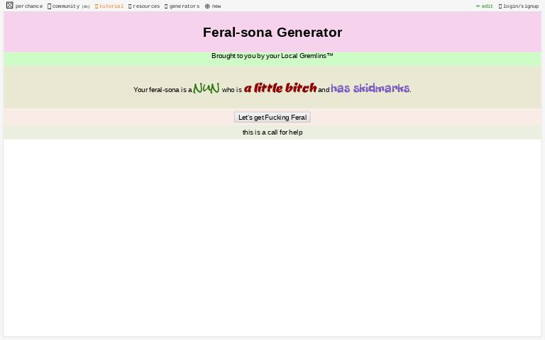 Feral-sona Generator