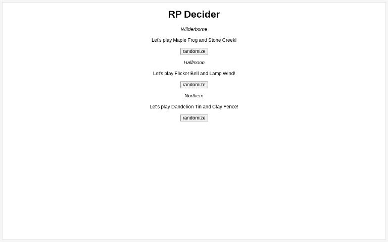 RP Decider ― Perchance Generator
