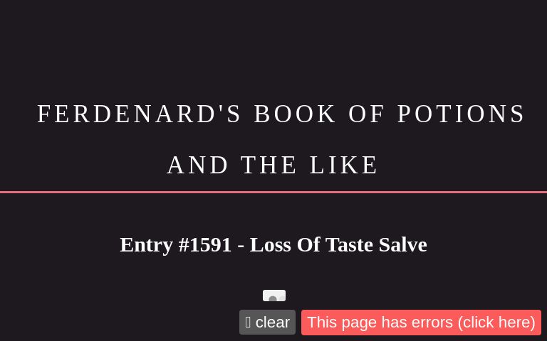 Ferdenand's Book of Potions ― Perchance Generator