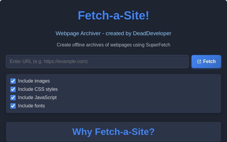 Fetch-a-Site! ― Perchance Generator