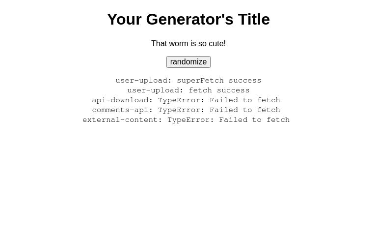 Fetch Problem Tests 01 ― Perchance Generator