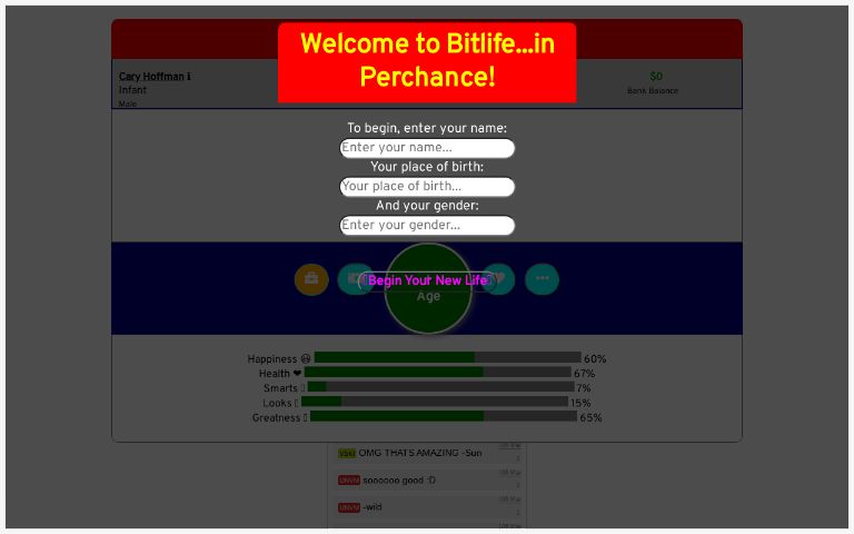 Bitlife in Perchance ― Perchance Generator