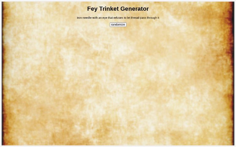 Fey Trinket Generator