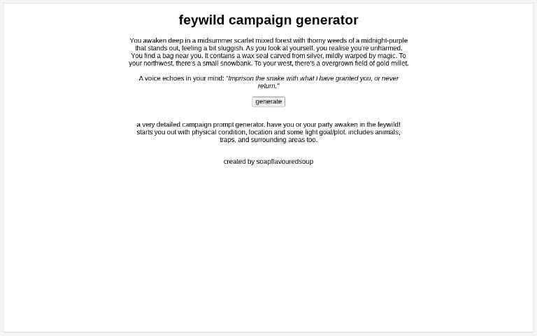 feywild campaign generator