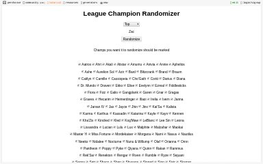 League Champion Randomizer ― Perchance Generator