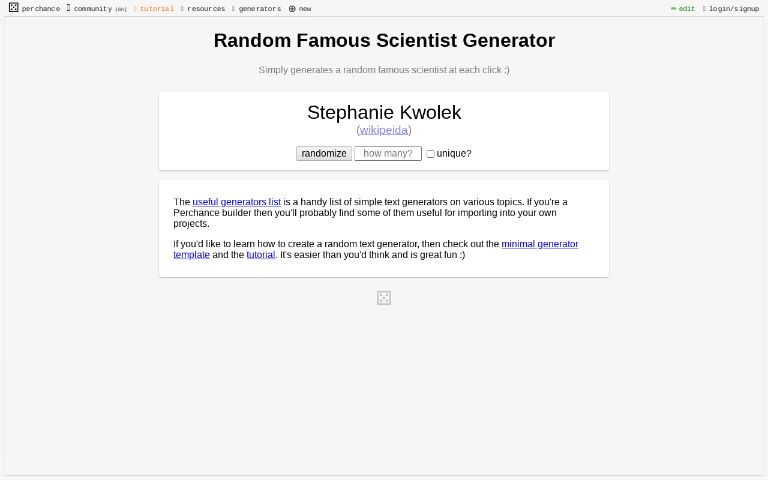 Random Famous Scientist Generator