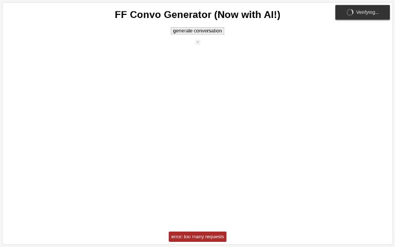 FF Convo Generator (Now with AI!)
