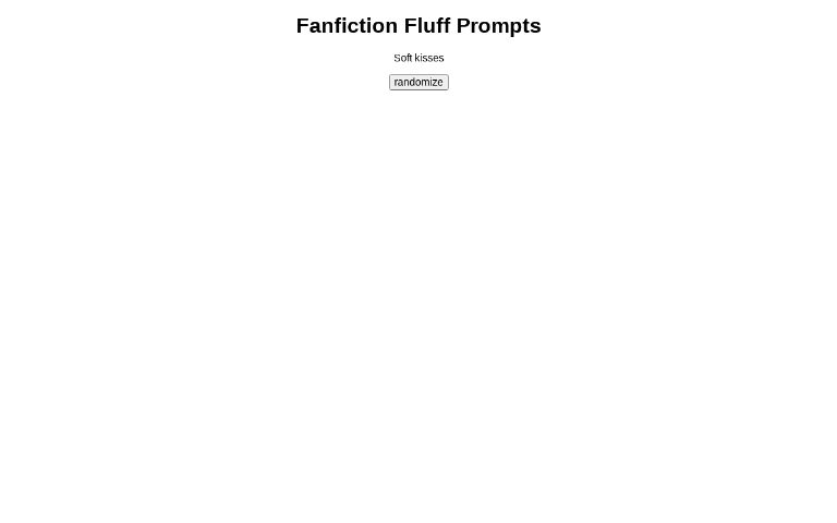 Fanfiction Fluff Prompts ― Perchance Generator