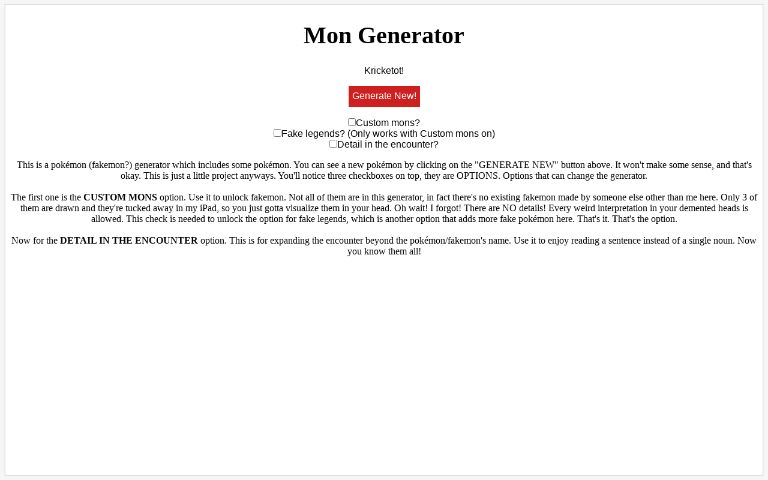 Mon Generator