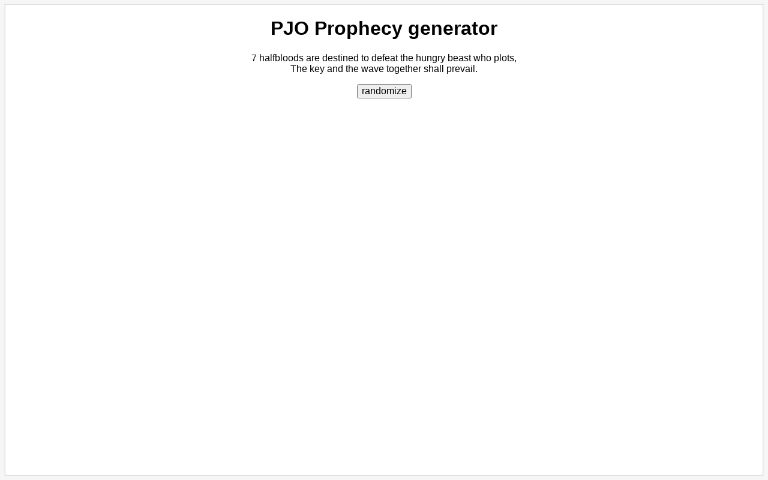 PJO Prophecy generator