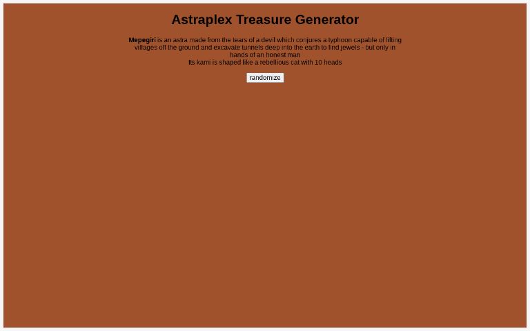 Astraplex Treasure Generator