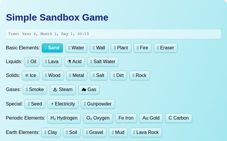 Simple Sandbox Game ― Perchance Generator