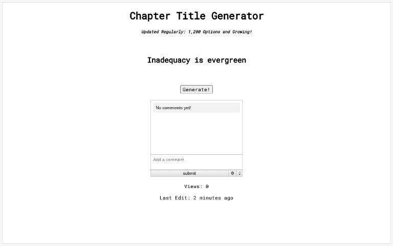 Chapter Title Generator