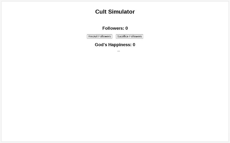 Cult Simulator ― Perchance Generator