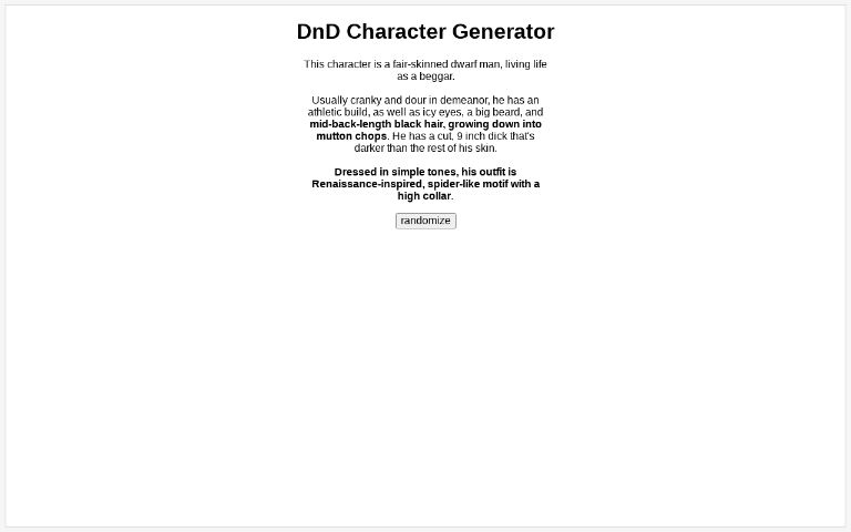 DnD Character Generator